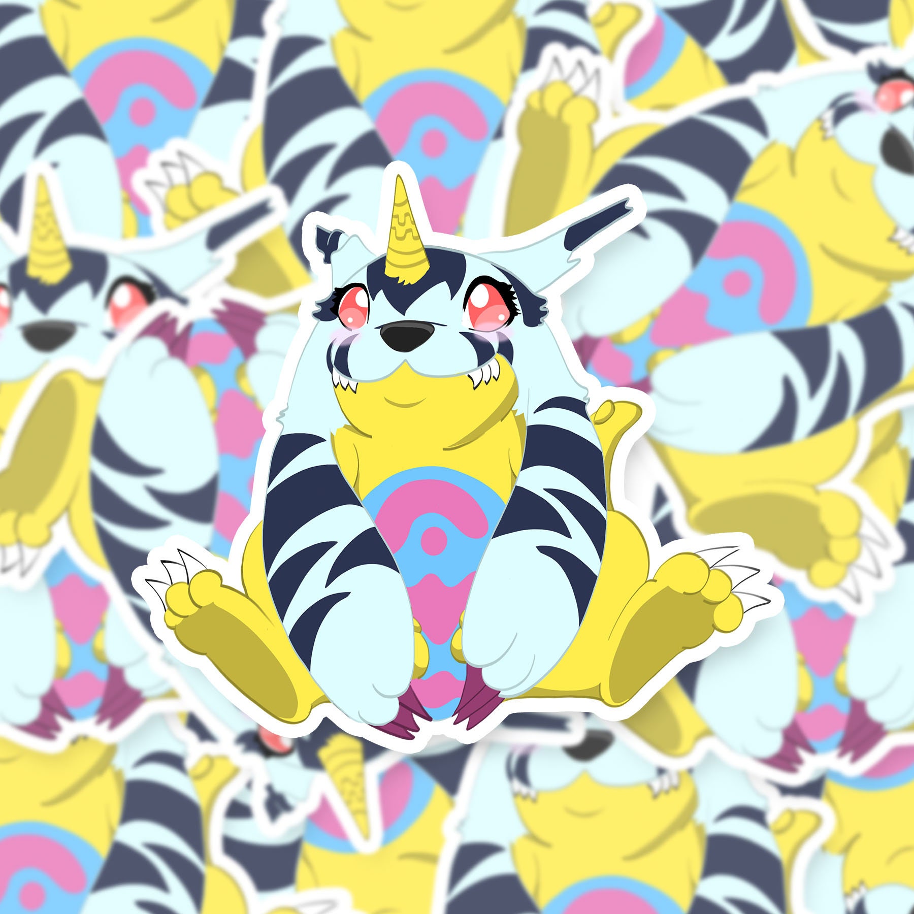 Digimon Gabumon Vinyl Sticker Cute Sticker Die Cut Sticker - Etsy