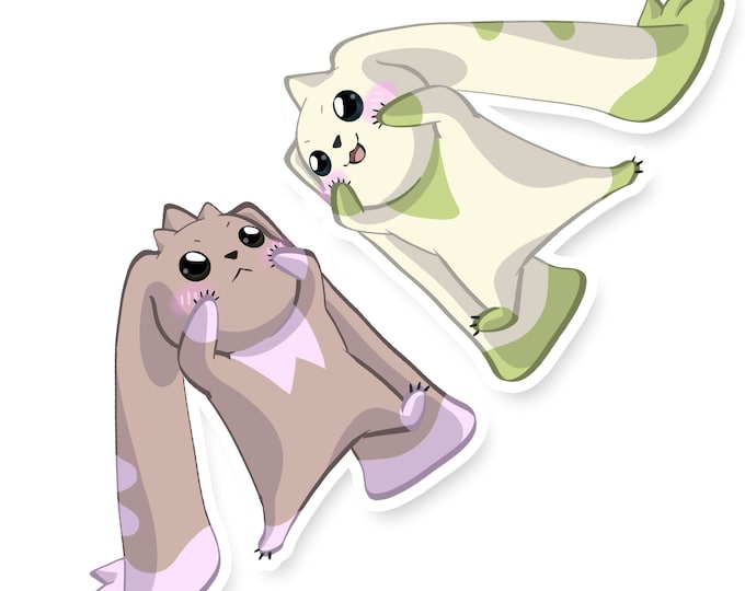 Digimon bunny Twins Vinyl Stickers Lopmon & Terriermon - Etsy