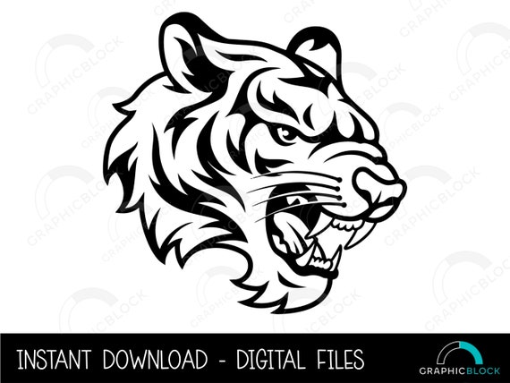 Tiger Head SVG 8 Angry Face PNG Wild Cat Vector Cricut Cut | Etsy