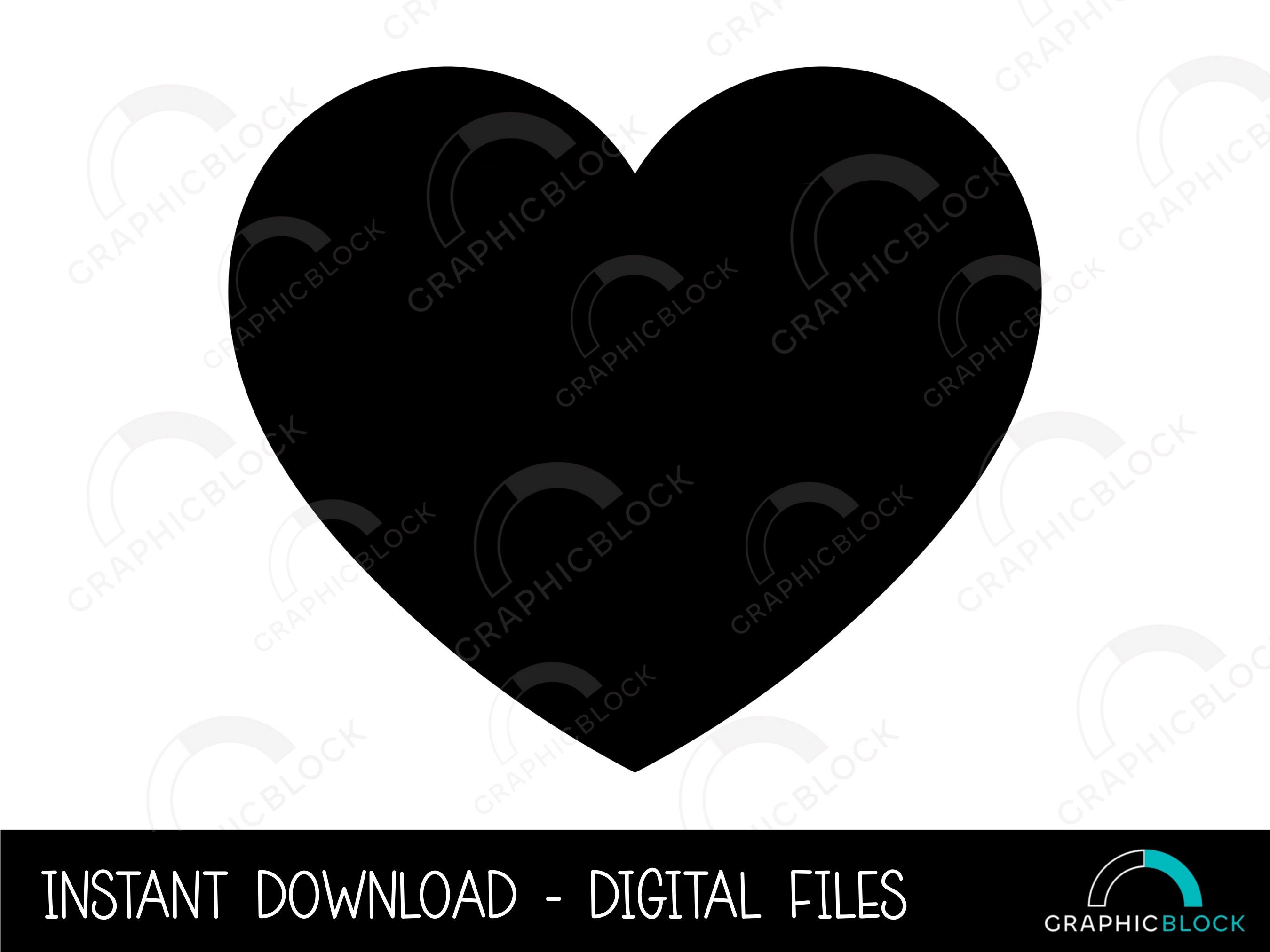 Heart Shape SVG, Black Heart PNG, Valentines Day Svg, Vector Cut File ...
