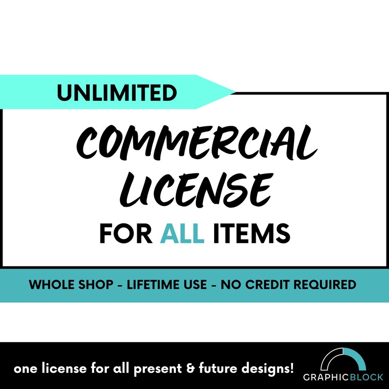 Commercial License: Unlimited Use for All Graphicblock Designs - Etsy