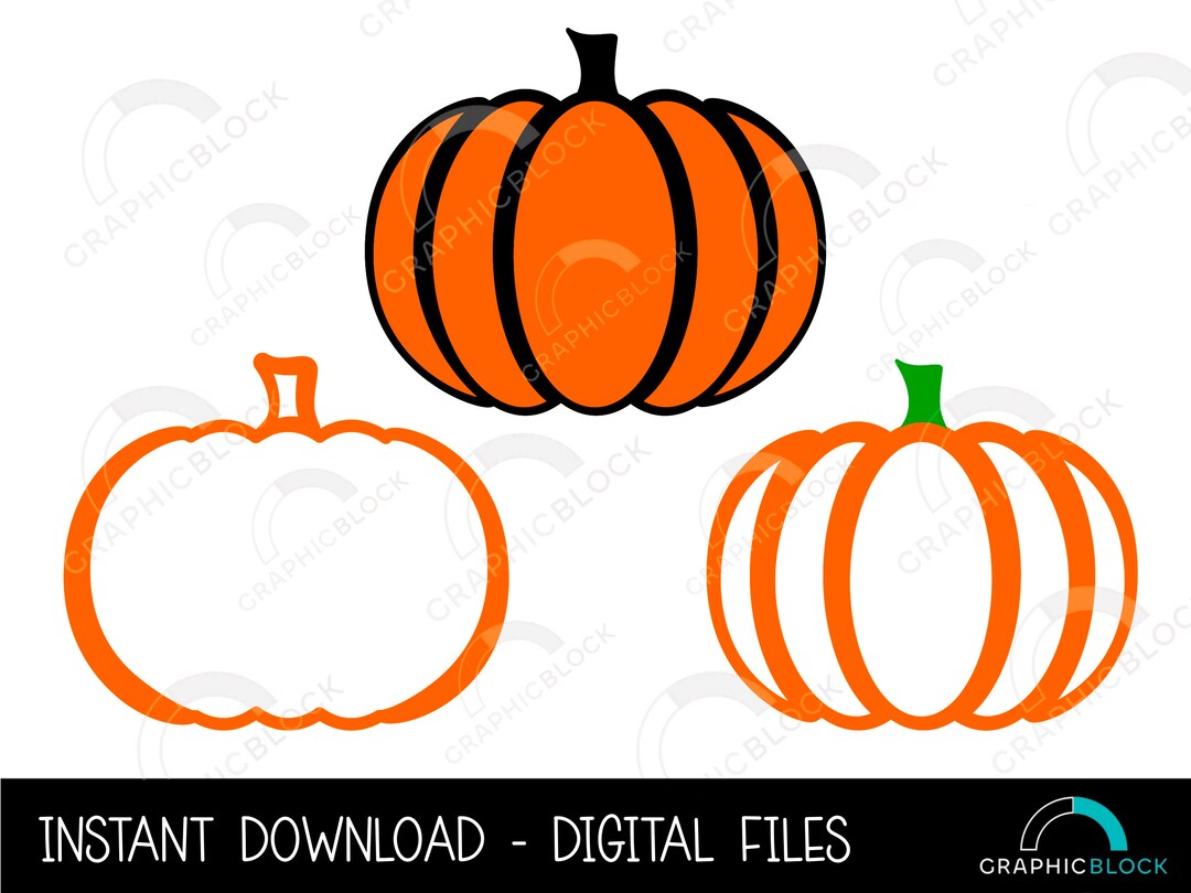 Pumpkin SVG Bundle, Set of 3 Pumpkin, Autumn Vector, Thanksgiving ...