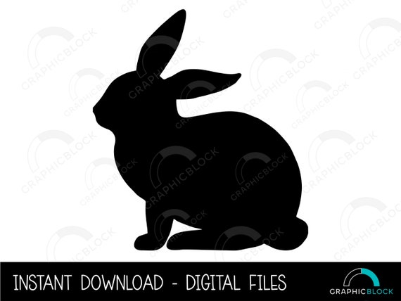 Rabbit Silhouette SVG 5 Easter Bunny PNG Black Bunny | Etsy