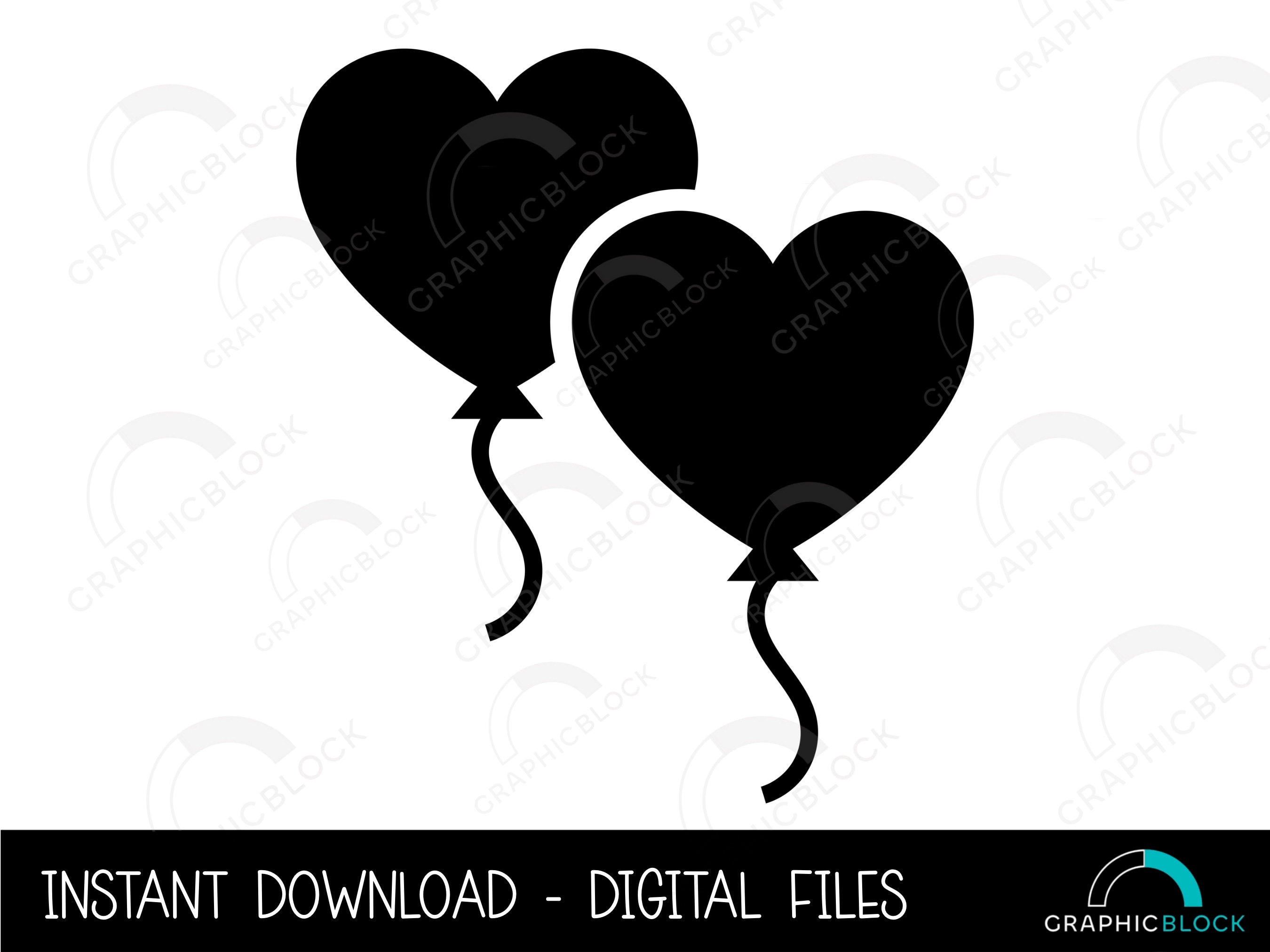 Heart Balloons SVG, Valentine Hearts SVG, Balloon Heart Clipart, Cricut ...