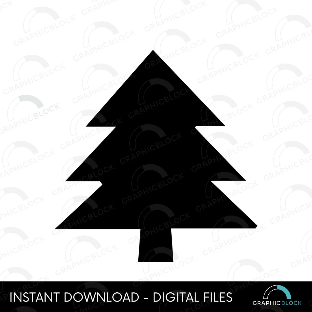 Christmas Tree SVG, Pine Tree Shape Clipart for Cricut & Silhouette ...