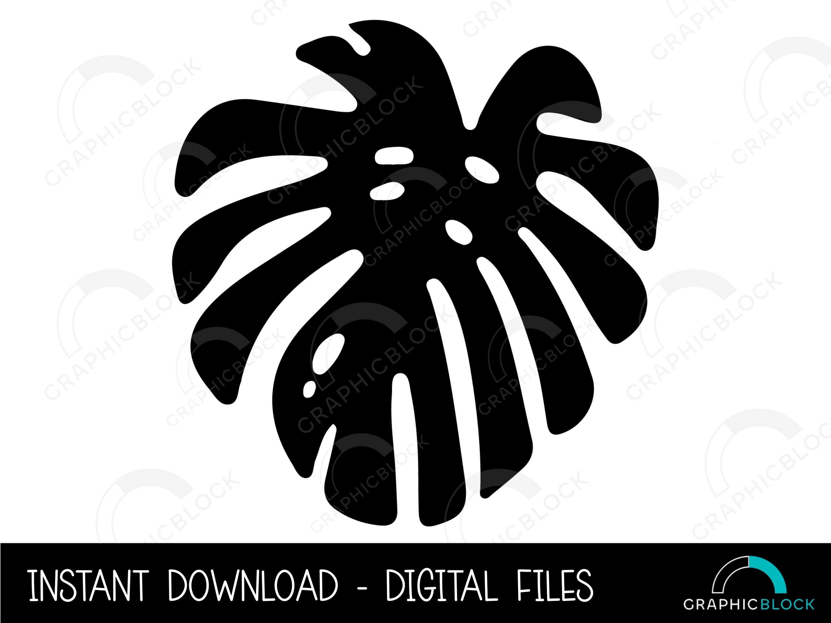 Monstera Leaf SVG 3, Monstera Silhouette PNG, Tropical Leaf Vector ...