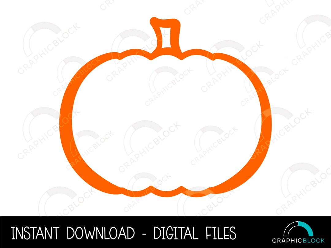 Pumpkin Outline SVG, Pumpkin Silhouette PNG, Autumn Vector ...
