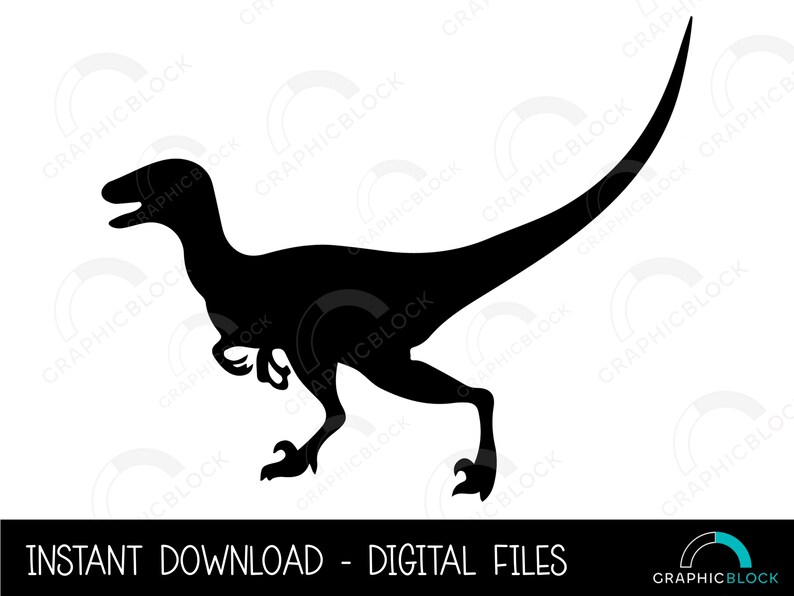 Velociraptor Silhouette SVG #2, Dinosaur PNG, Dino Vector, Cricut Cut ...