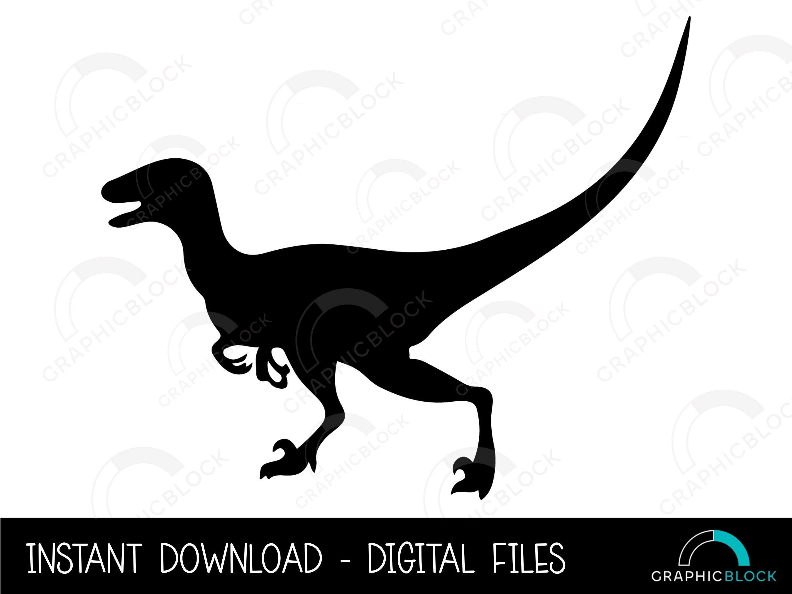 Velociraptor Silhouette SVG #2, Dinosaur PNG, Dino Vector, Cricut Cut ...