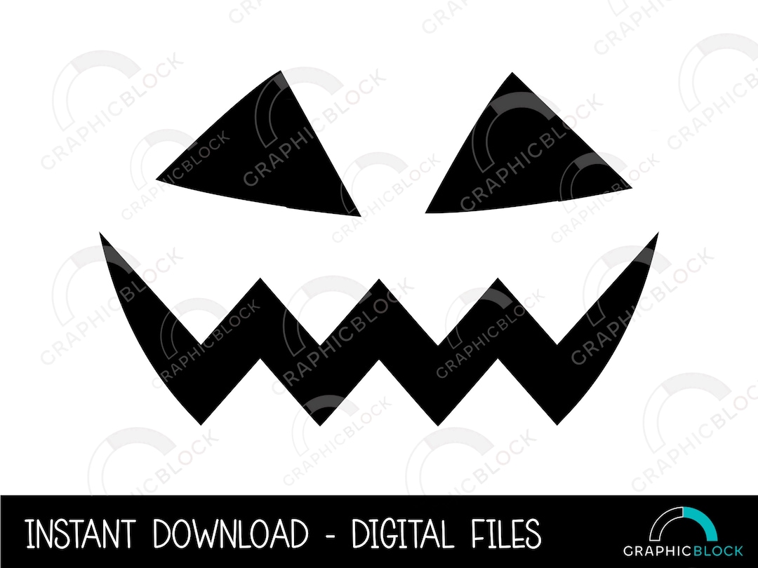 Scary Pumpkin Face SVG, Cute Halloween PNG, Spooky Jack O Lantern ...