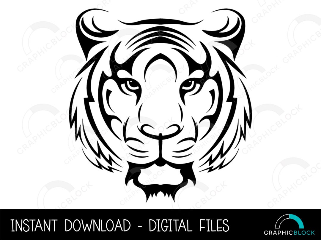 Tiger Head SVG #6, Angry Face PNG, Wild Cat Vector, Cricut Cut File ...