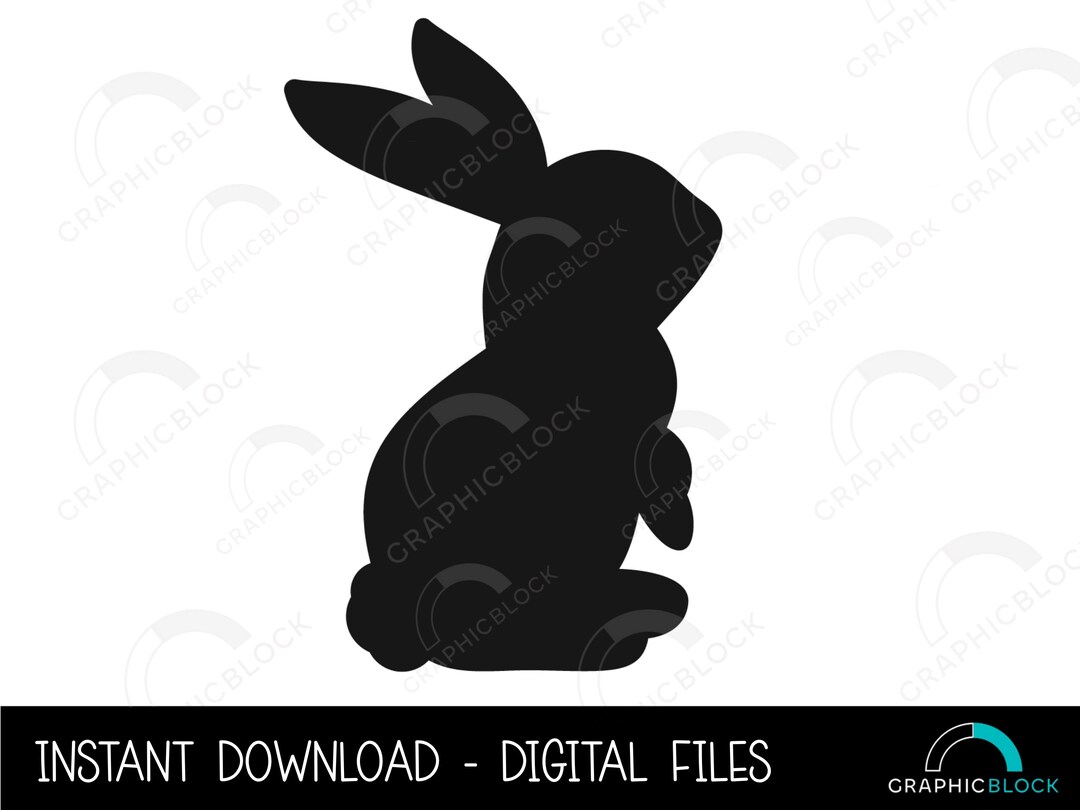 Sitting Bunny Silhouette SVG #2, Easter Rabbit PNG, Black Bunny Vector ...