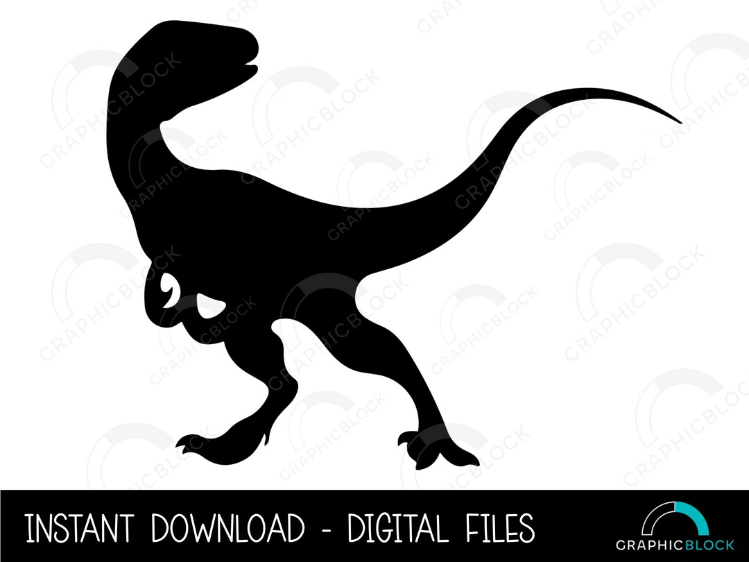 Velociraptor Silhouette Svg Dinosaur Png Dino Vector Cricut Cut File