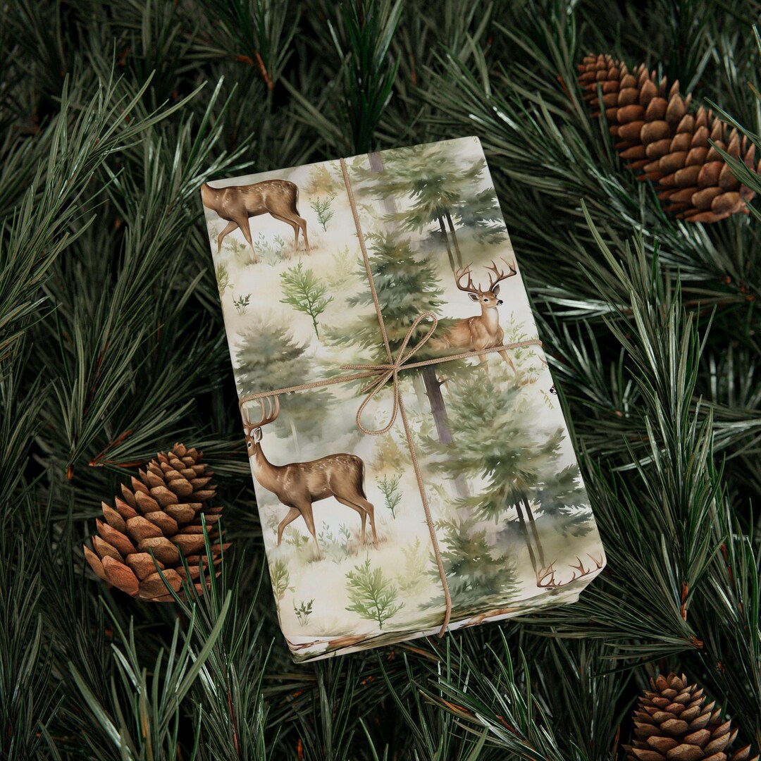 Deer Wrapping Paper, Rustic Woodland Forest Gift Wrap - Etsy