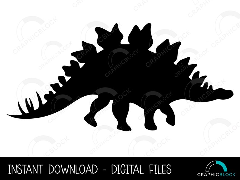Stegosaurus Silhouette SVG, Dinosaur PNG, Dino Vector, Cricut Cut File ...
