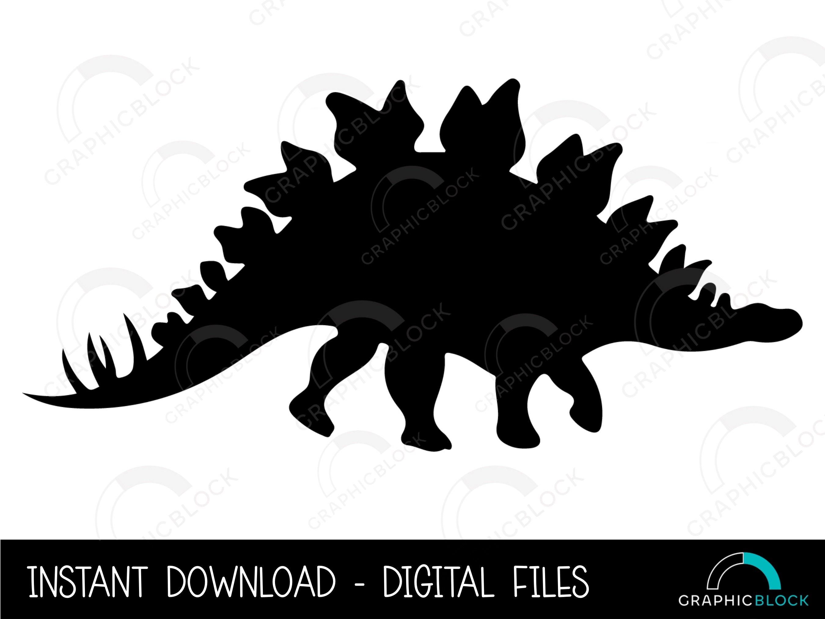 Stegosaurus Silhouette SVG, Dinosaur PNG, Dino Vector, Cricut Cut File ...