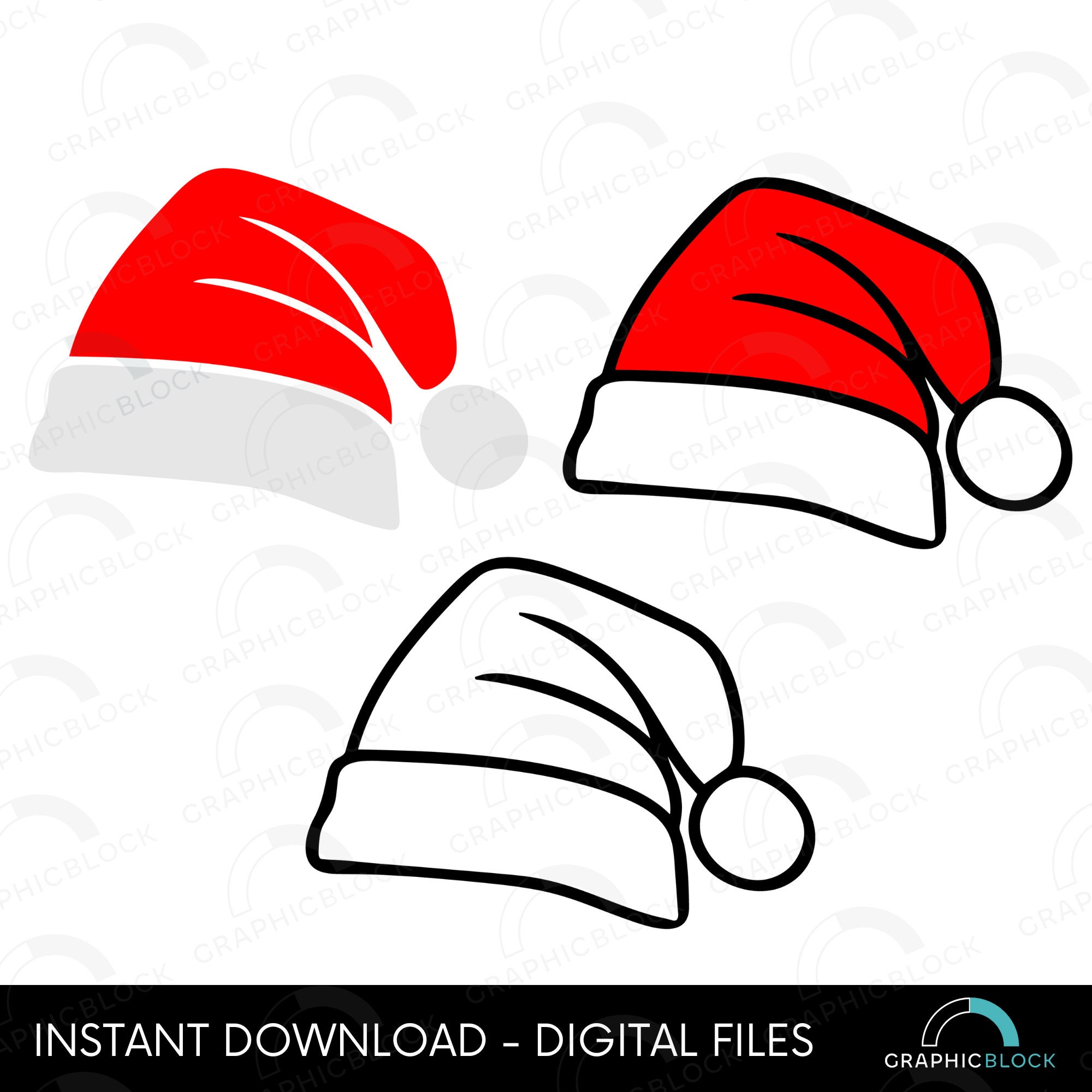 Santa Hat Svg Png Christmas Hat Cut File Cricut Silhouette Santa Hat