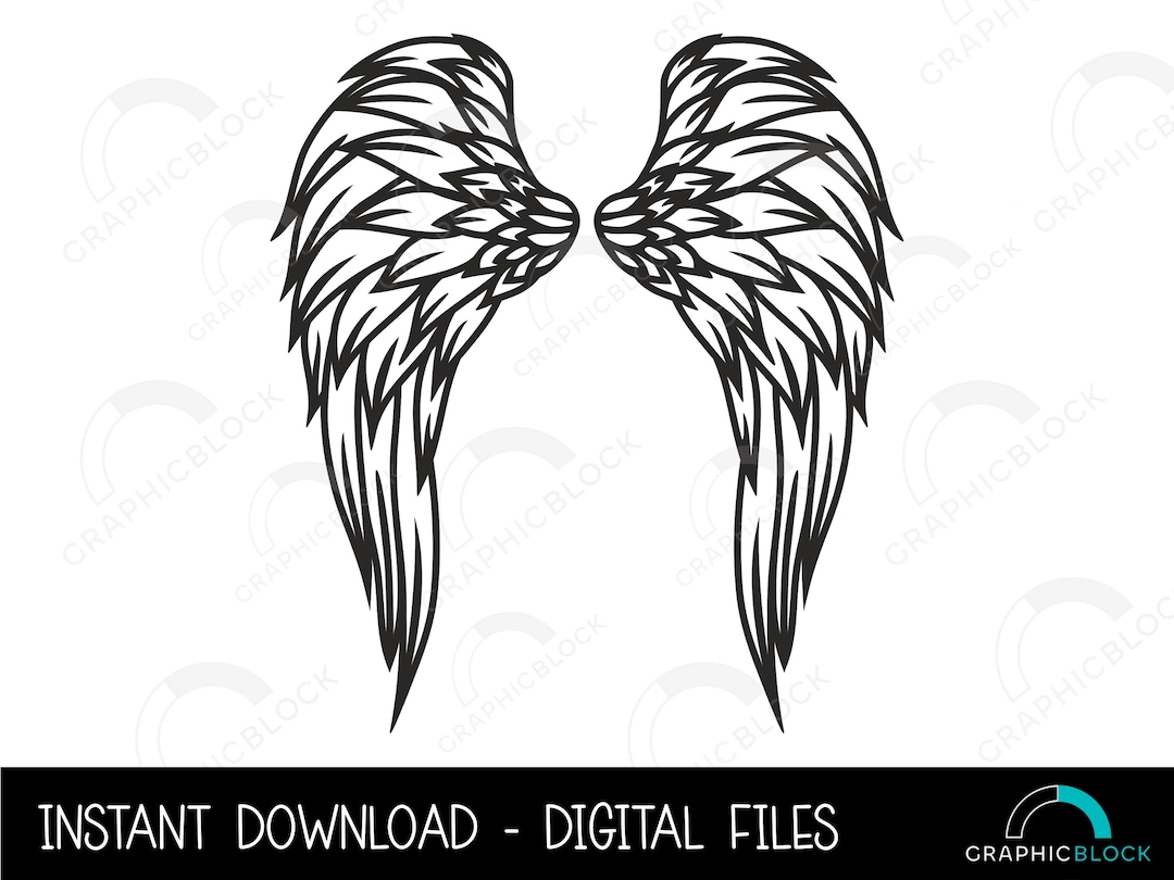 Angel Wings SVG, Memorial Wings PNG, Wings Heaven Vector, Angel Cricut ...