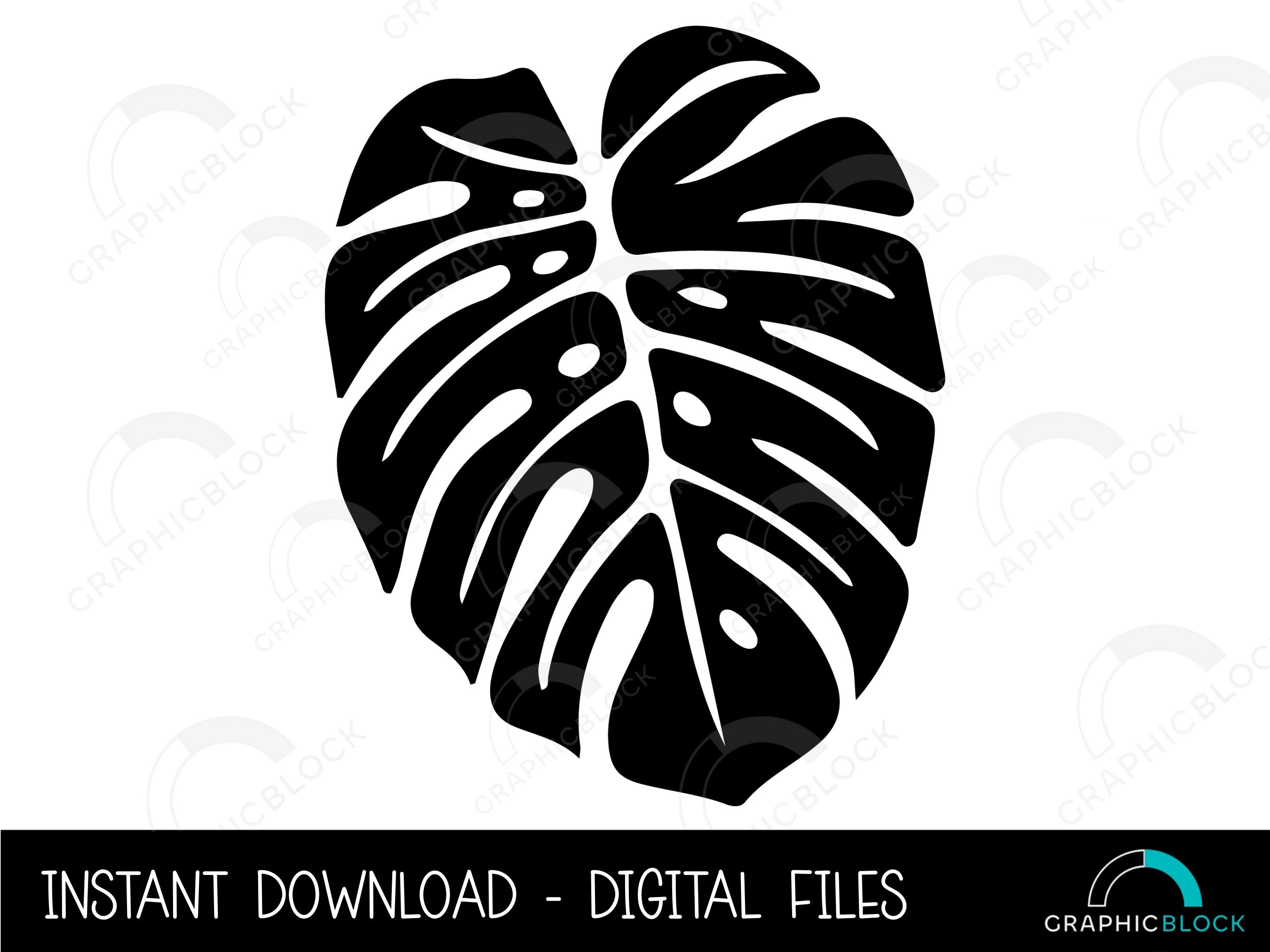 Monstera Leaf SVG #4, Monstera Silhouette PNG, Tropical Leaf Vector ...