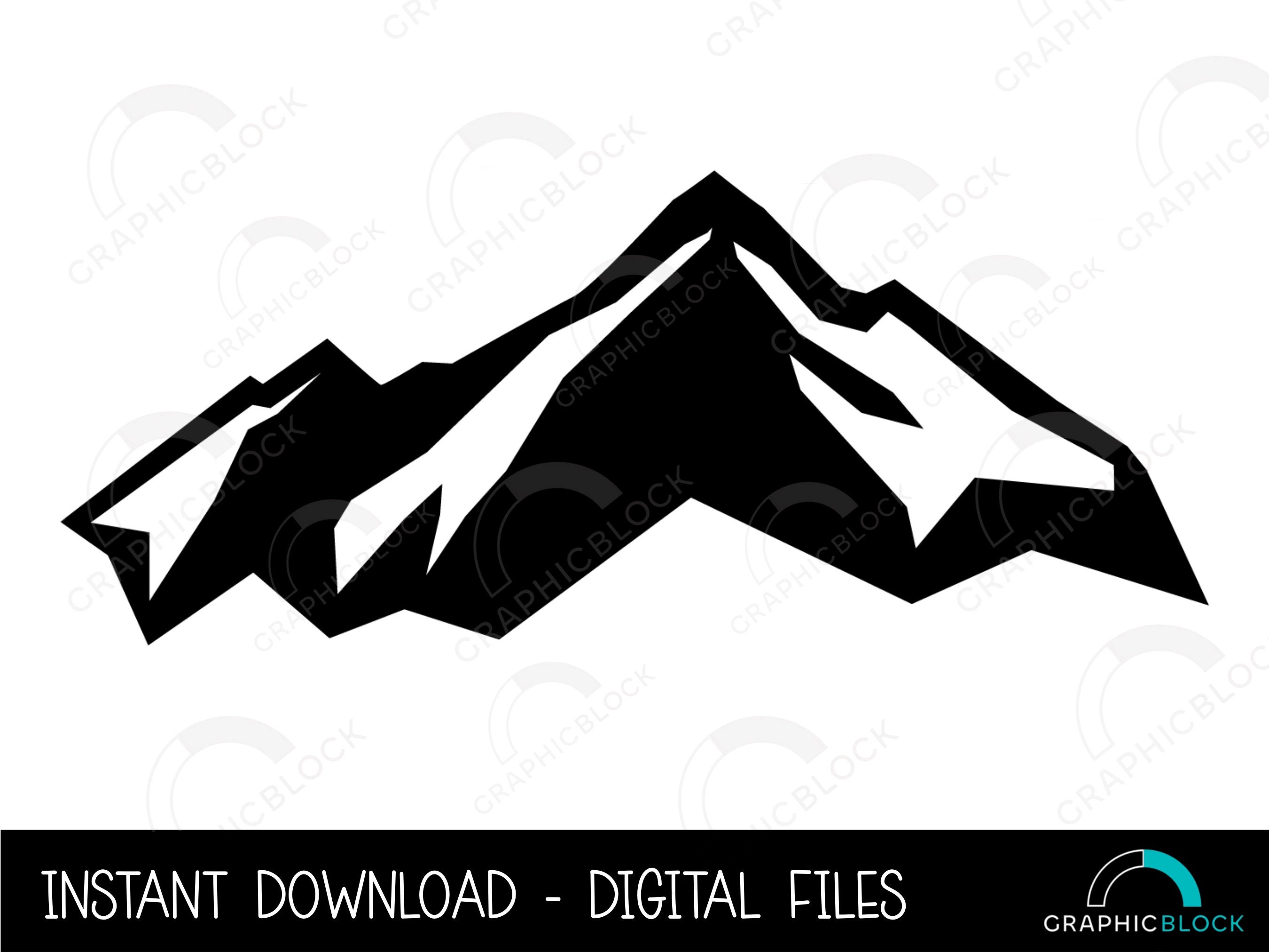 Mountain Shadow Clipart Black