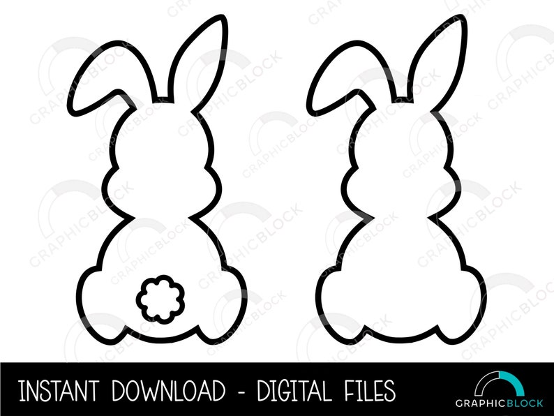 Bunny Outline SVG Set: Easter Rabbit Silhouette (digital Download) - Etsy