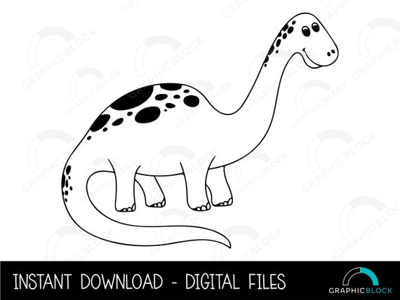 Brontosaurus Outline Apatosaurus Dinosaur With Its Doodle Outline On