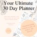 30 Day Planner Printable, Goal Setting PDF, Progress Tracking Organiser ...
