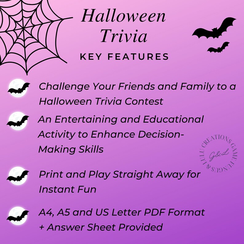 Halloween Trivia Printable PDF, Instant Download, Halloween Facts ...