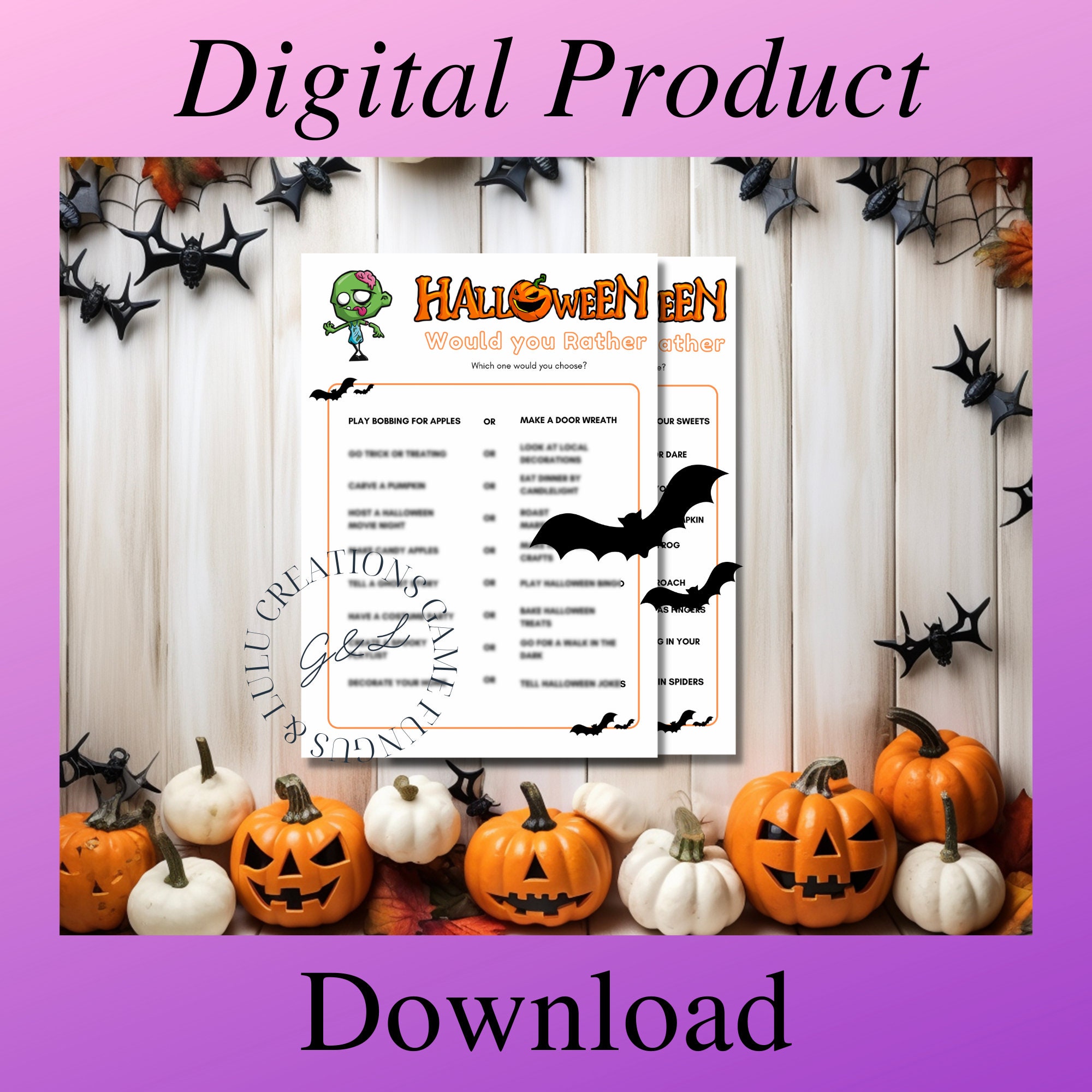 Halloween Would You Rather Printable PDF Instant Download - Etsy