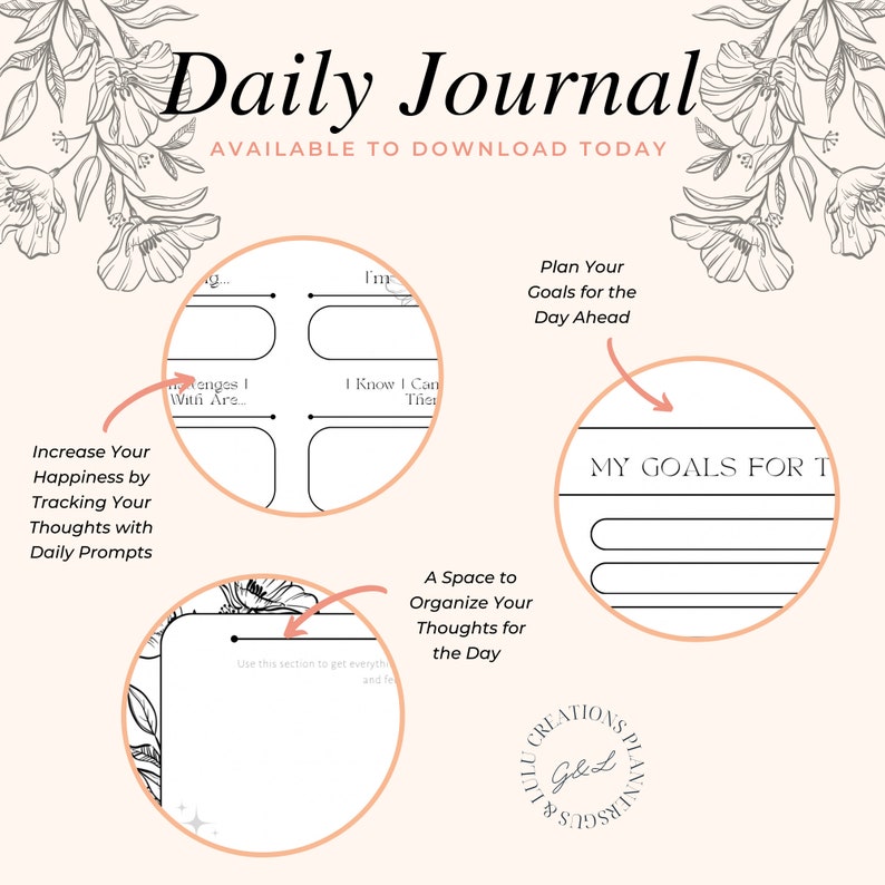 Daily Journal Printable, Daily Journal PDF, Gratitude Journal ...