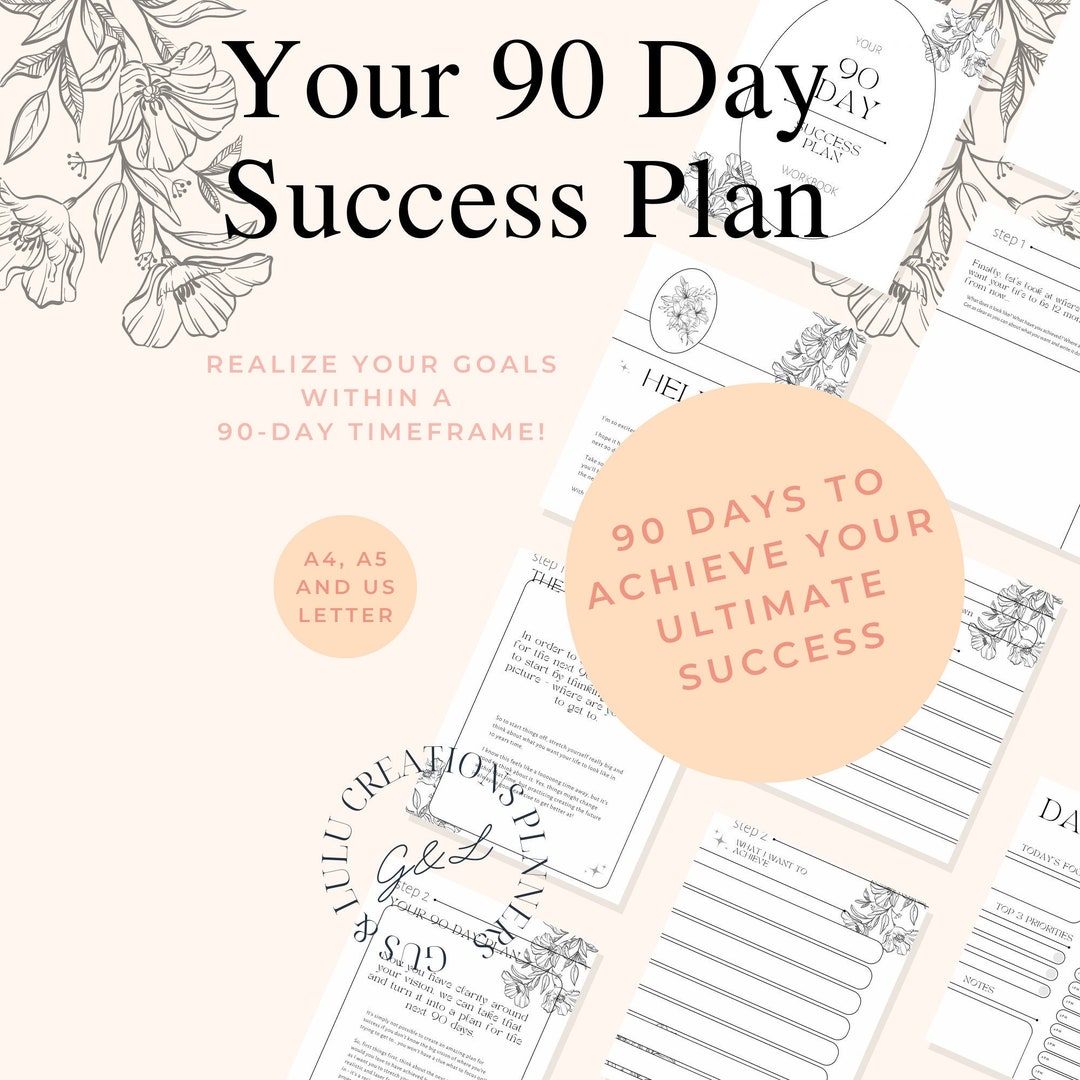 90 Day Success Plan Printable, Goal Setting PDF, Progress Tracking ...