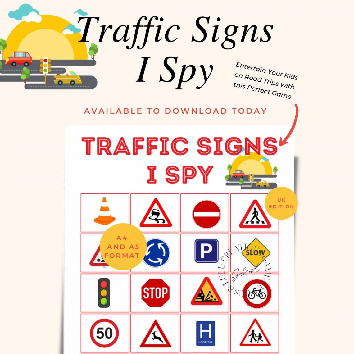 Traffic Signs I Spy Game Printable Traffic Signs Game - Etsy Canada
