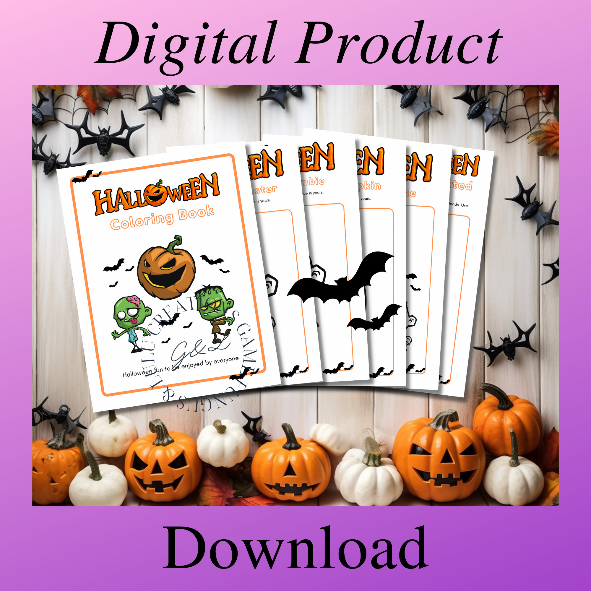 Halloween Coloring Book Printable PDF, Instant Download, Halloween ...