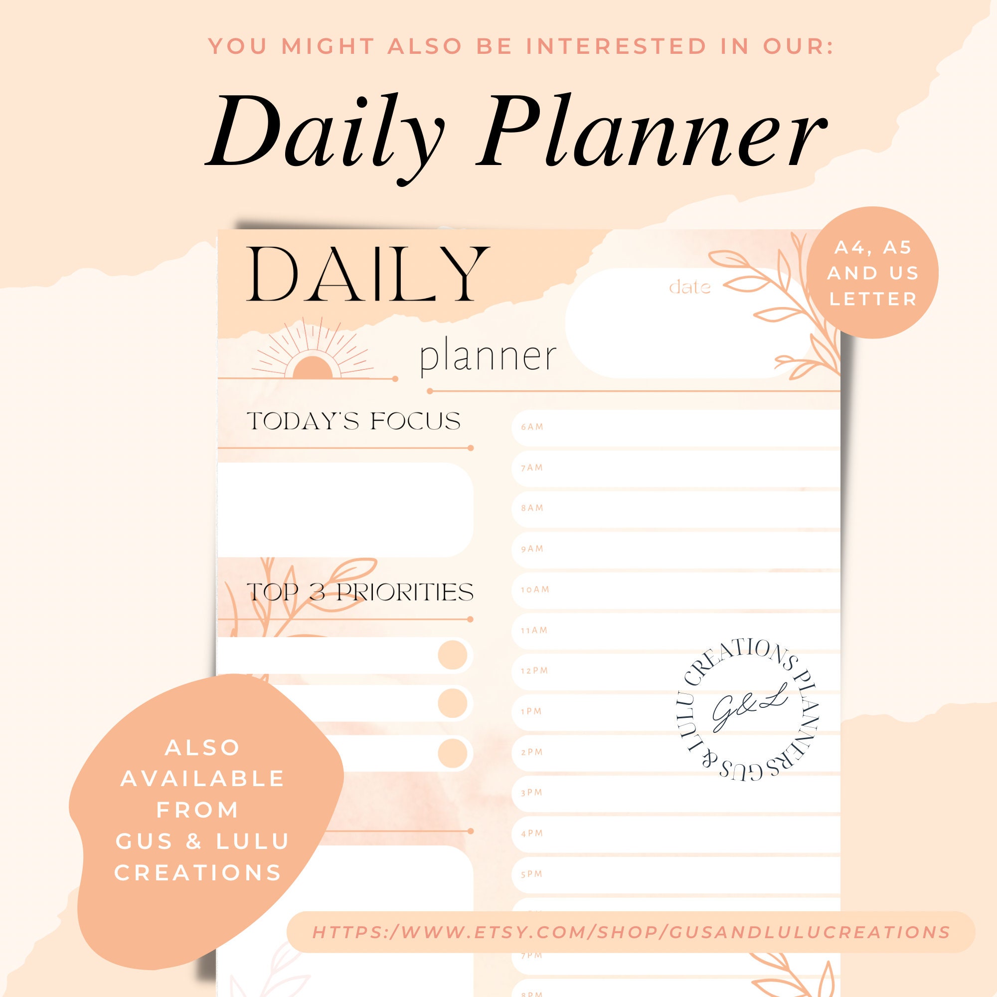 Weekly Planner Printable, Weekly Planner PDF, Printable Organiser ...