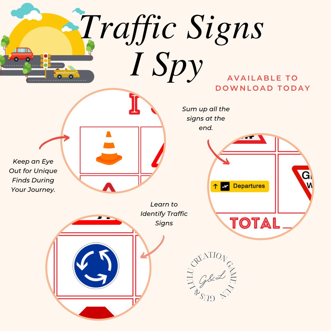 Traffic Signs I Spy Game Printable Traffic Signs Game - Etsy Canada