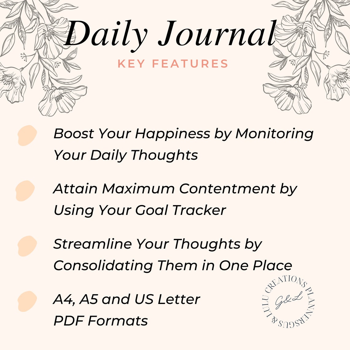 Daily Journal Printable, Daily Journal PDF, Gratitude Journal ...