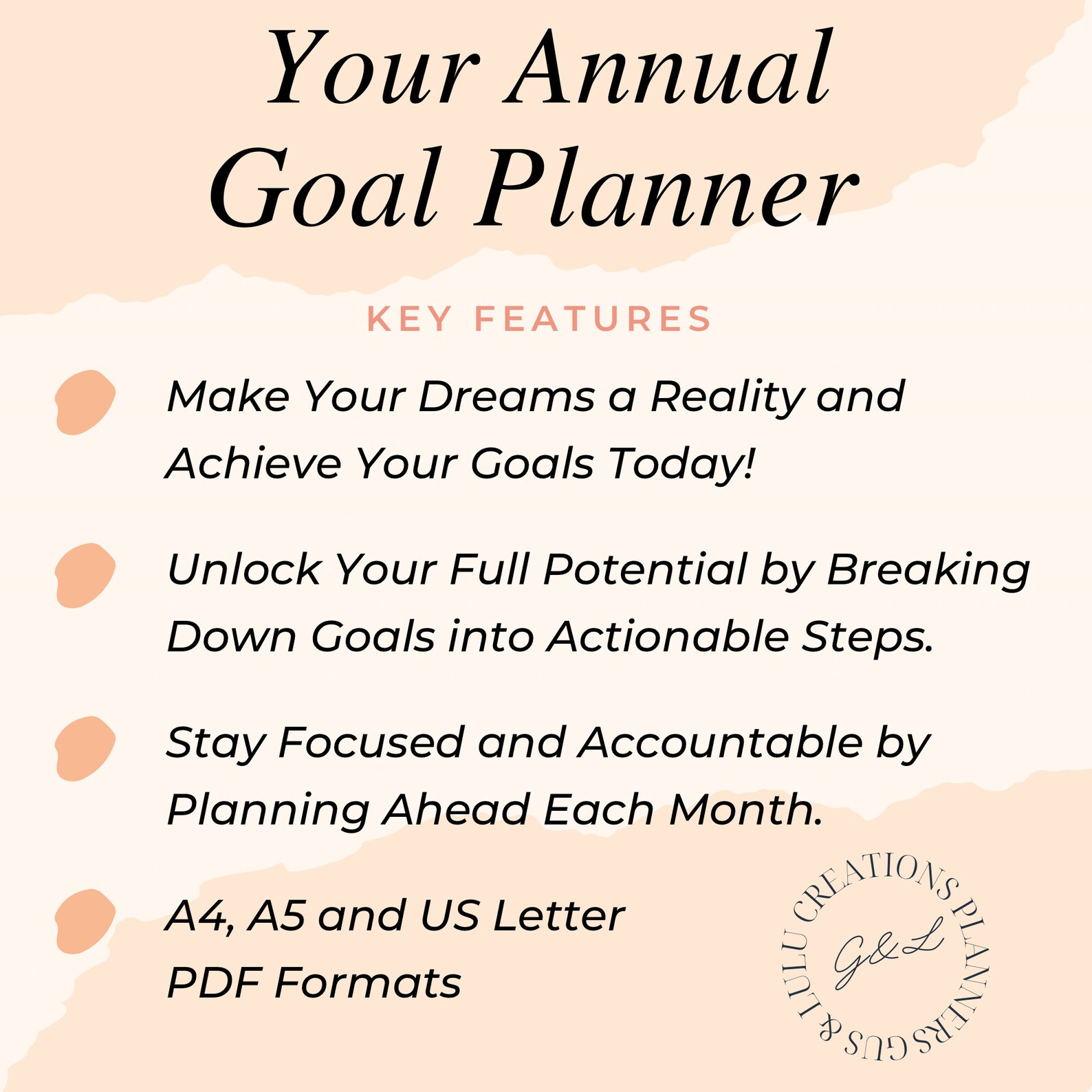 Annual Goal Planner Printable, Goal Setting PDF, Progress Tracking ...