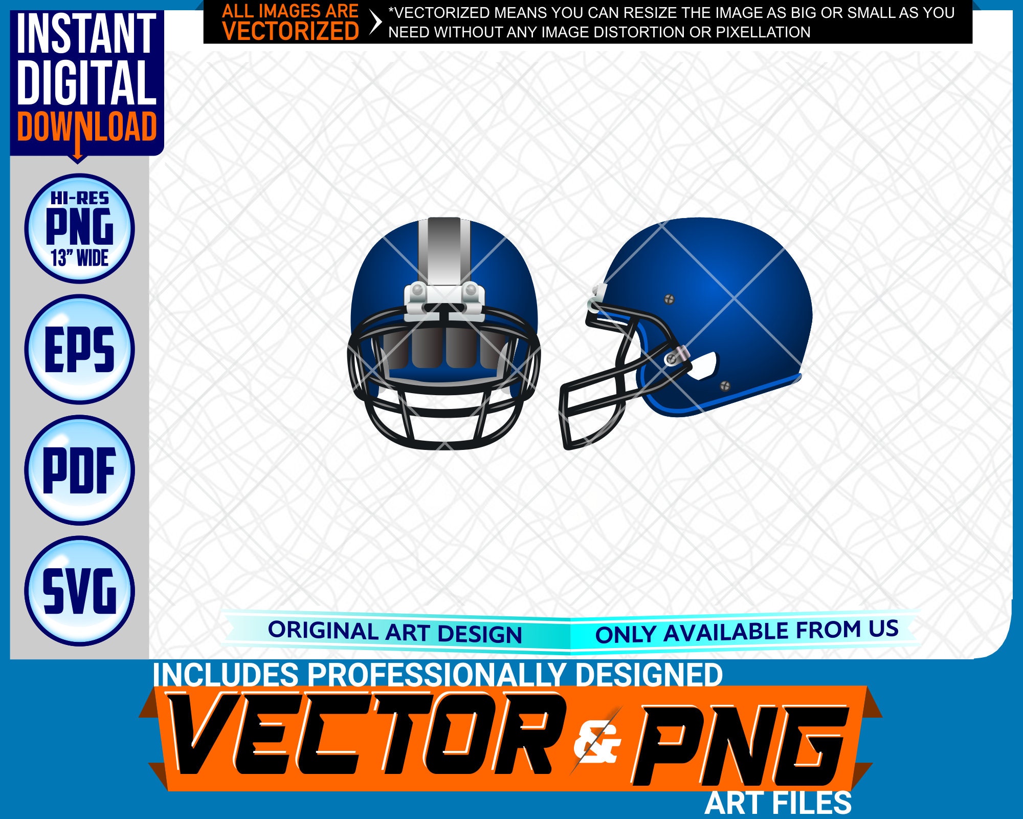 Blue Football Helmet Clipart
