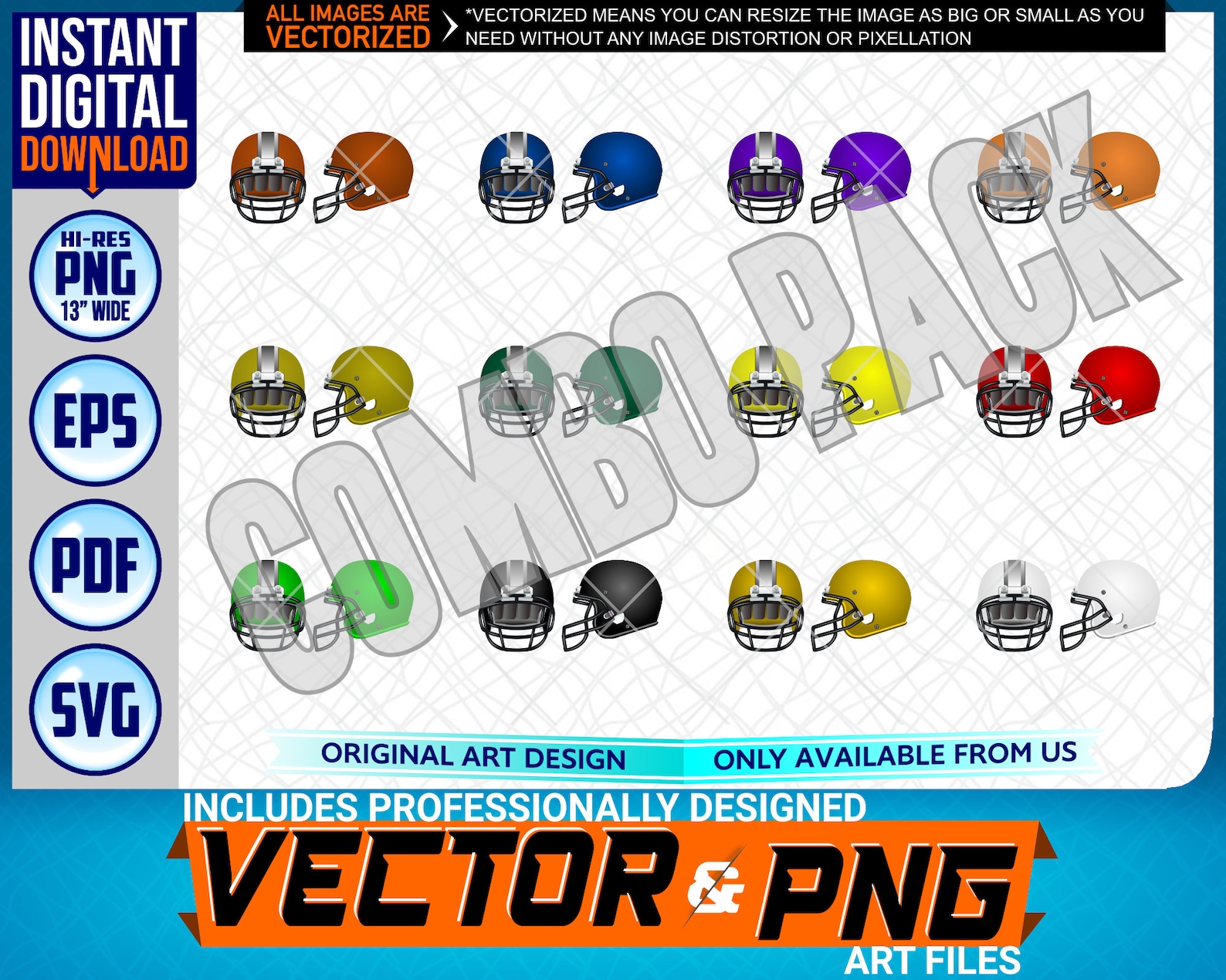 Football Helmets Printable Full Color Logo Graphic Design Element .SVG ...