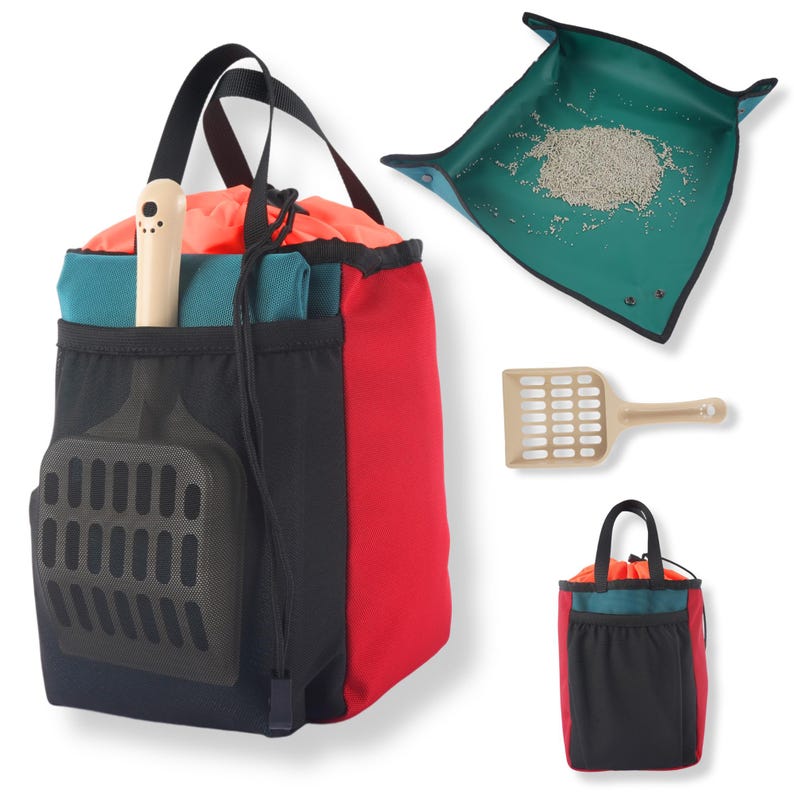 3-in-1 Portable Cat Litterbox Kit: Travel Litter Solution - Etsy