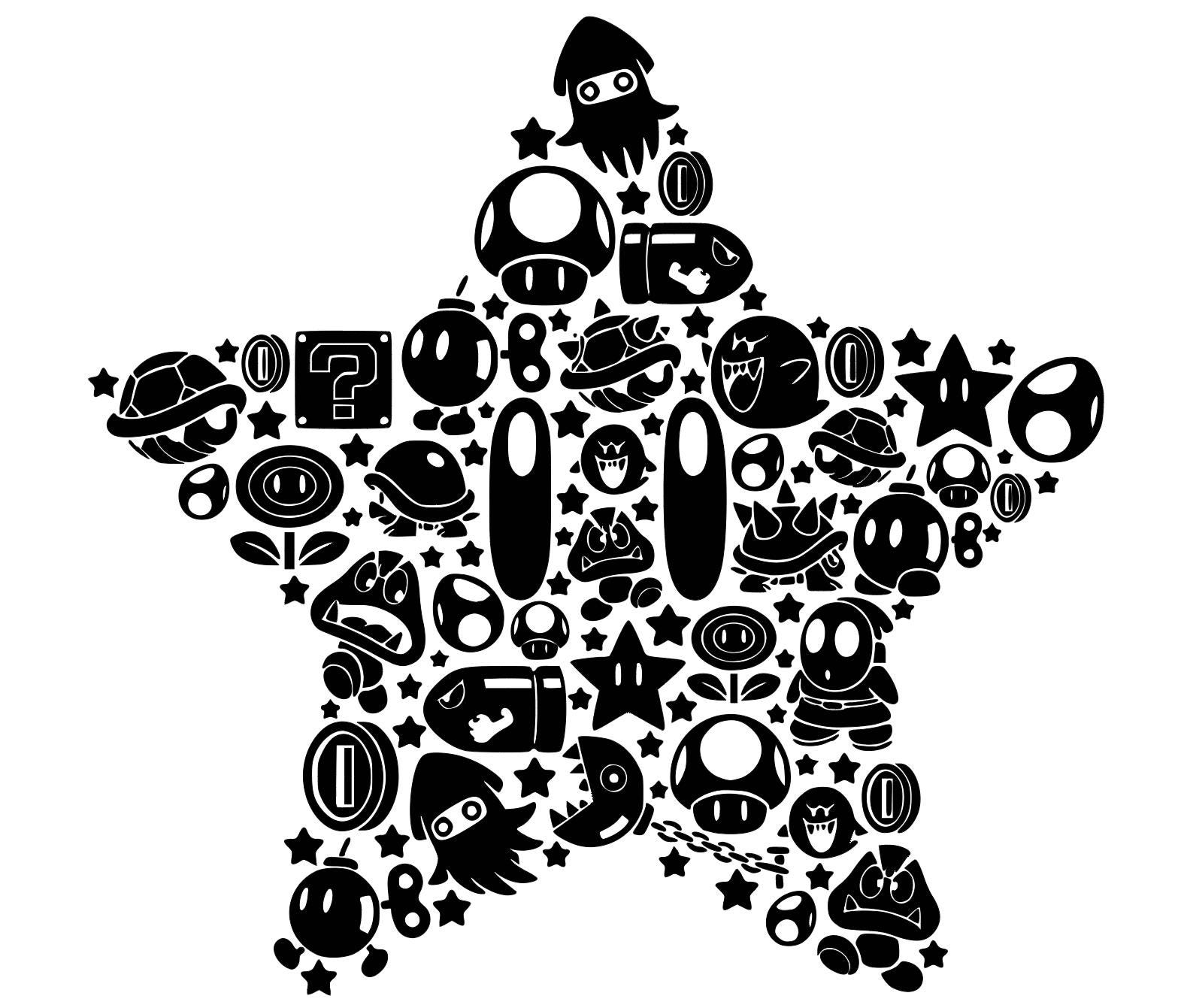 Mosaic Super Star Invincibility Star, Instant Download, Marios Gaming ...