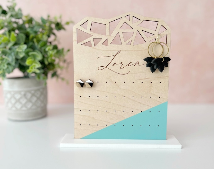 Large Earring Holder With Ring Tray: Personalized Gift - Etsy