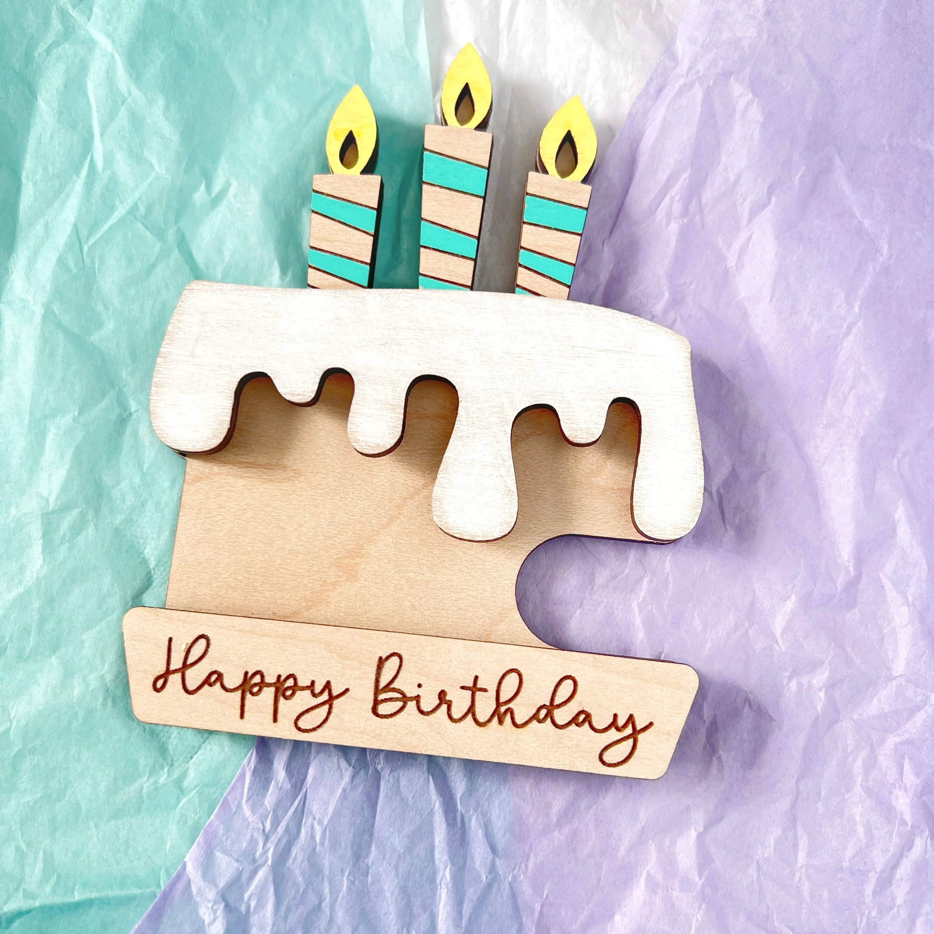 Birthday Cake Shaped Gift Card Holder Happy Birthday Gift - Etsy