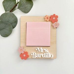 Personalized Teacher Appreciation Gift | Retro Flower Sticky Note ...