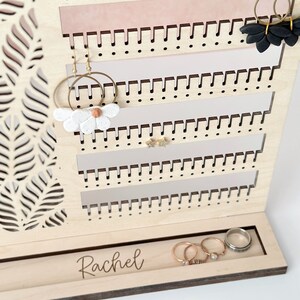 Large Earring Holder With Ring Tray: Personalized Gift - Etsy