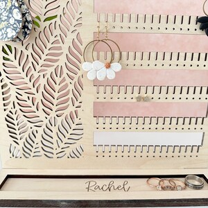 Large Earring Holder With Ring Tray: Personalized Gift - Etsy
