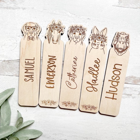 Personalized Kids Bookmark Wood Engraved Gift for Kids - Etsy