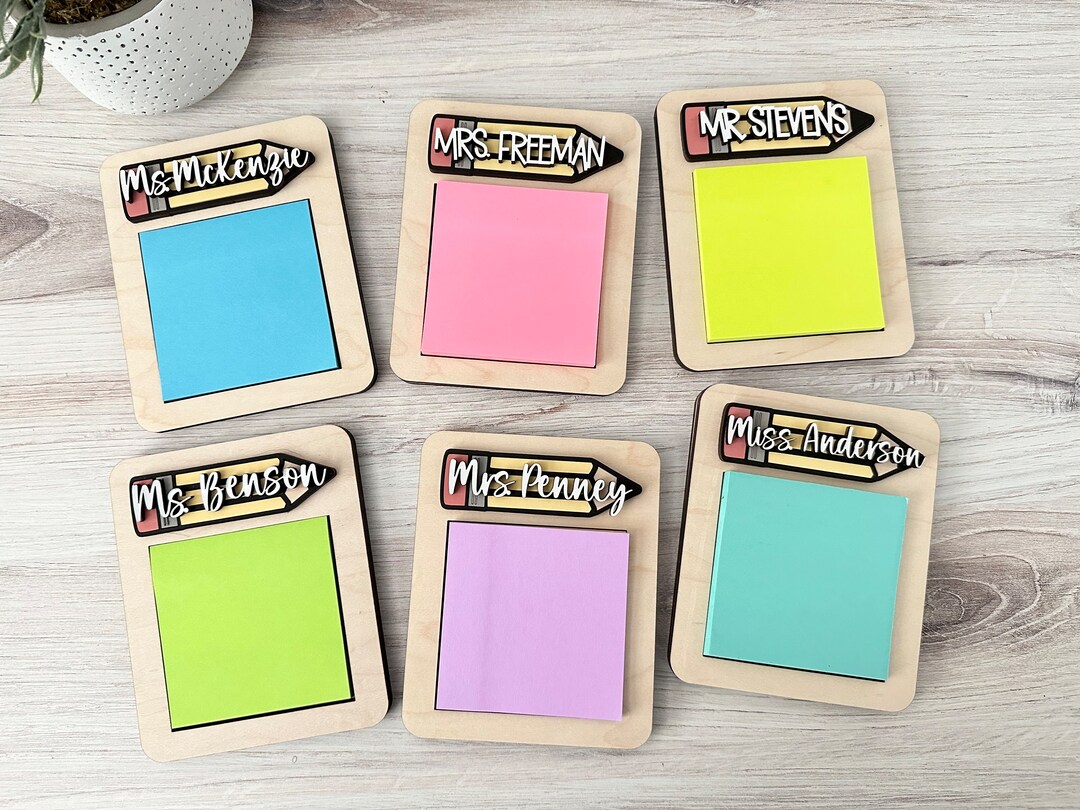 Teacher Appreciation Gift, Personalized Post-it Notepad Holder, Meet ...