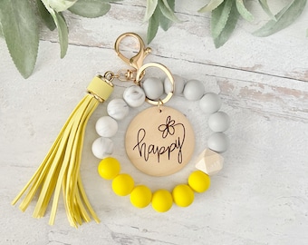 Wood Disc Keychain - Etsy