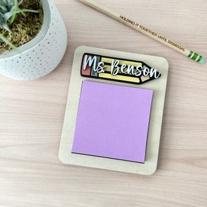 Teacher Appreciation Gift, Personalized Post-it Notepad Holder, Meet ...